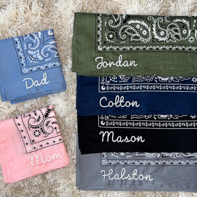 Embroidered Bandana Girls - Etsy