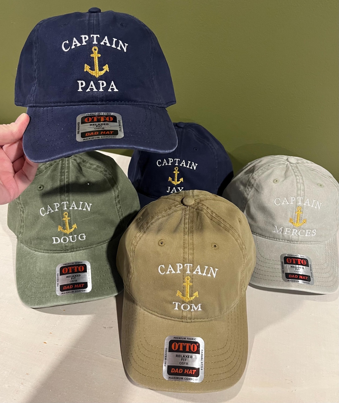 Embroidered Custom Captain Hat, Personalized Otto Dad Hat, Fishing Hat ...