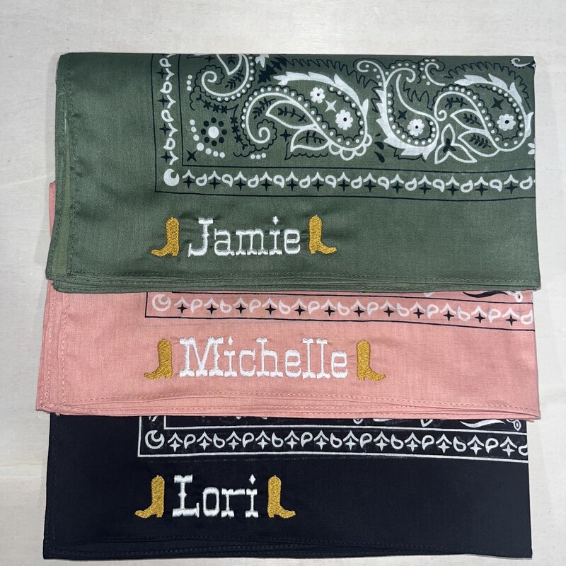 Embroidered Bandana - Etsy