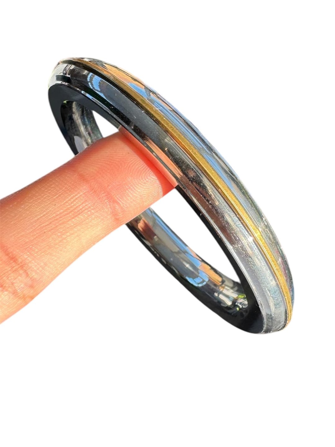 Sikh Kara Stainless Steel Thick Bracelet Brass Smooth Kada Singh Kaur ...