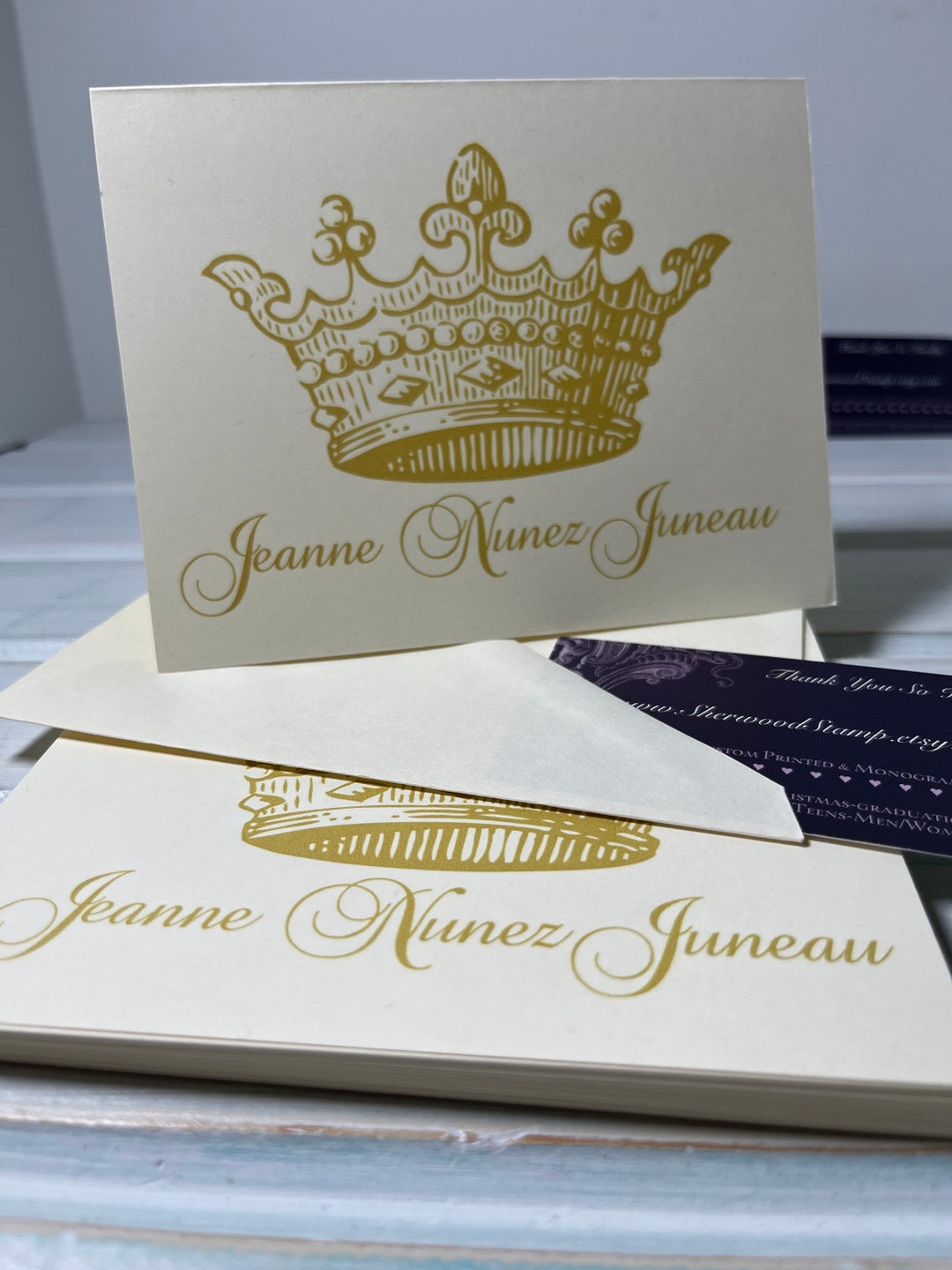8 Royal Crown Name or Thank You, Note Card, W/envelopes Royalty Theme ...