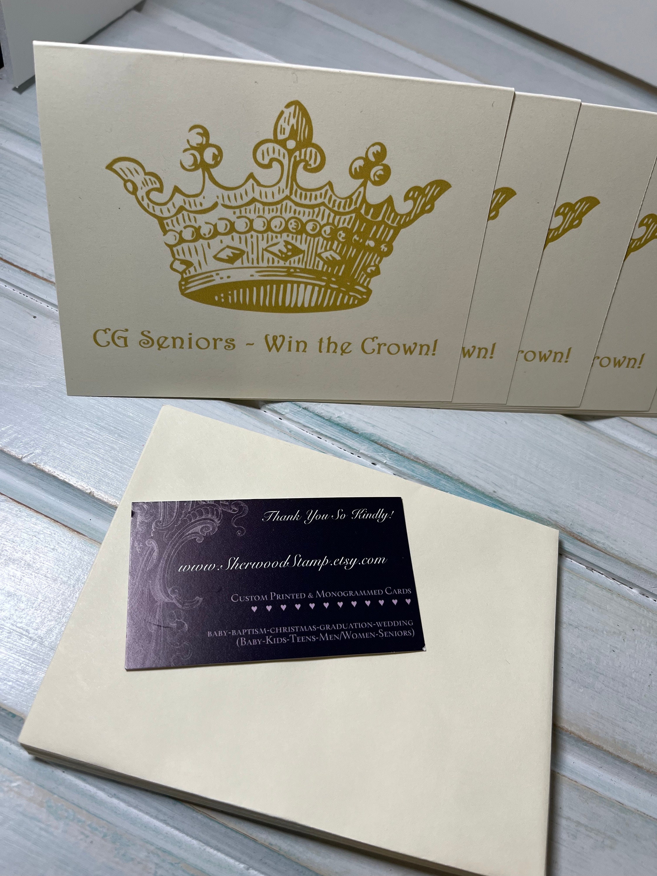 8 Royal Crown Name or Thank You, Note Card, W/envelopes Royalty Theme ...