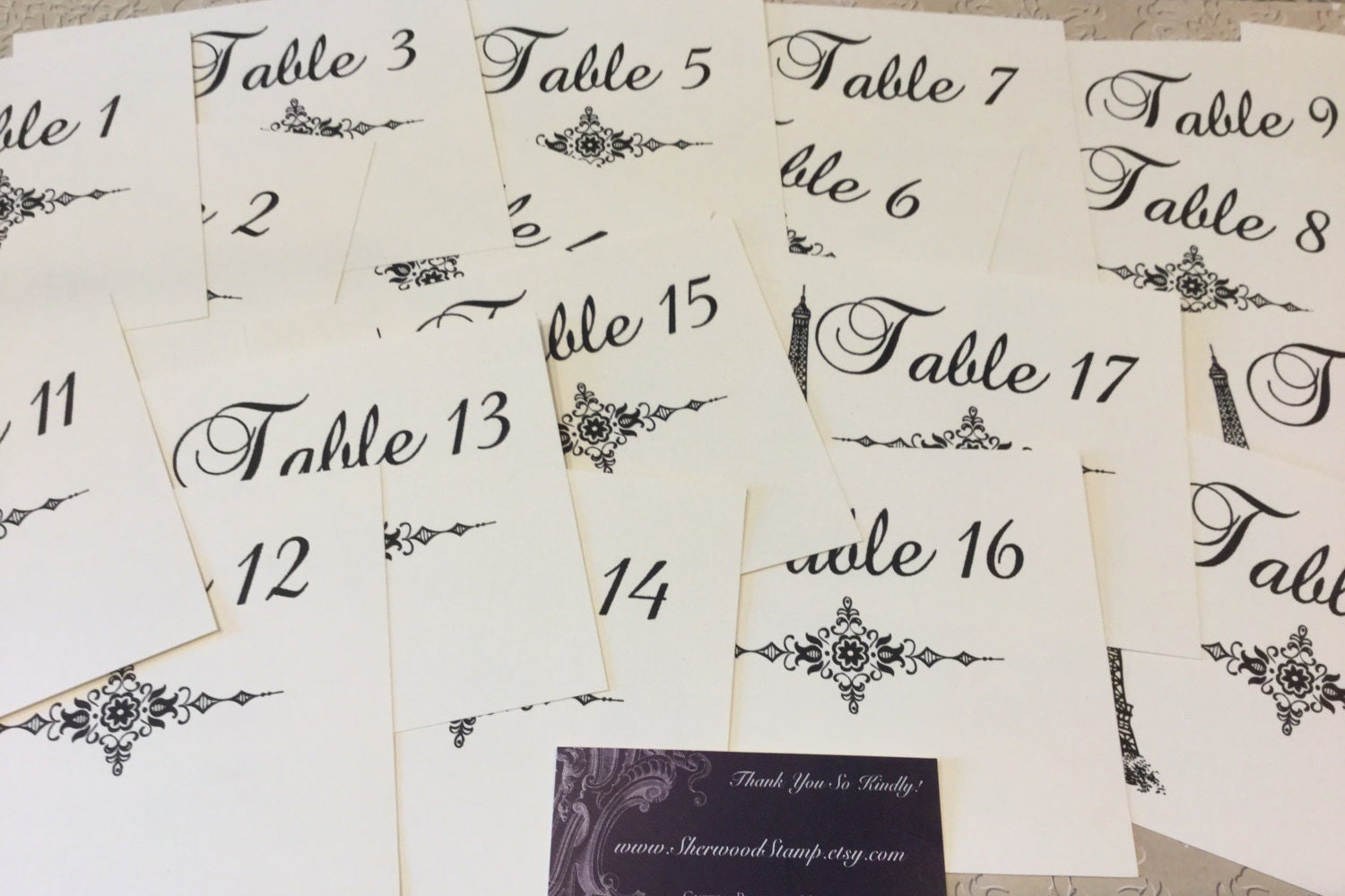 10 Paris Themed Table Numbers Cards Wedding Reception Party Decor ...