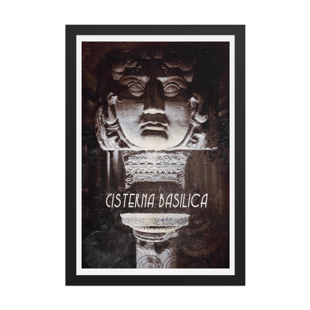 Istanbul Basilica Cistern Medusa Retro Fine Art Print, Framed - Etsy