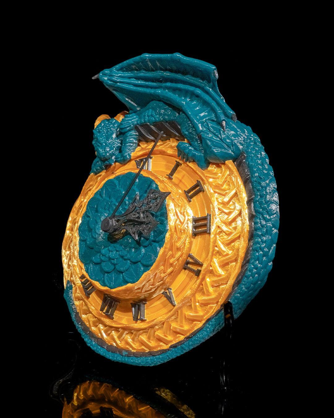 3D Printed Dragon Rim Clock: Silent Quartz Movement - Etsy