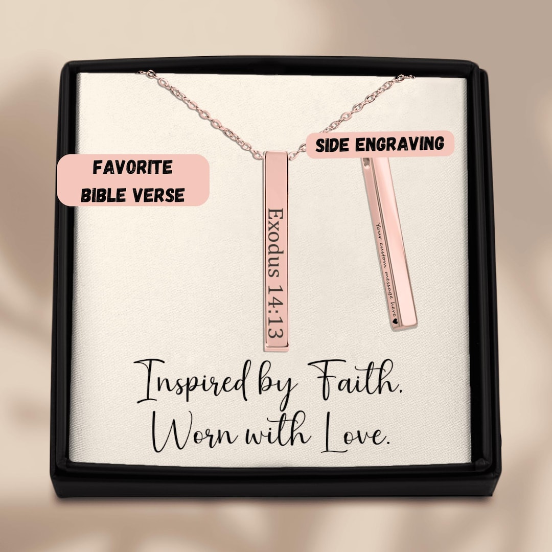Custom Bible Verse Necklace – Personalized Scripture Pendant, Engraved ...
