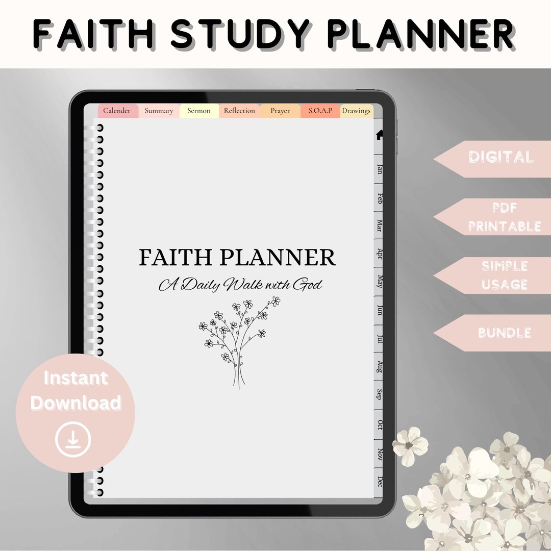 Faith Planner, Sermon Notes, Scripture Journal, Organized Faith, Prayer ...