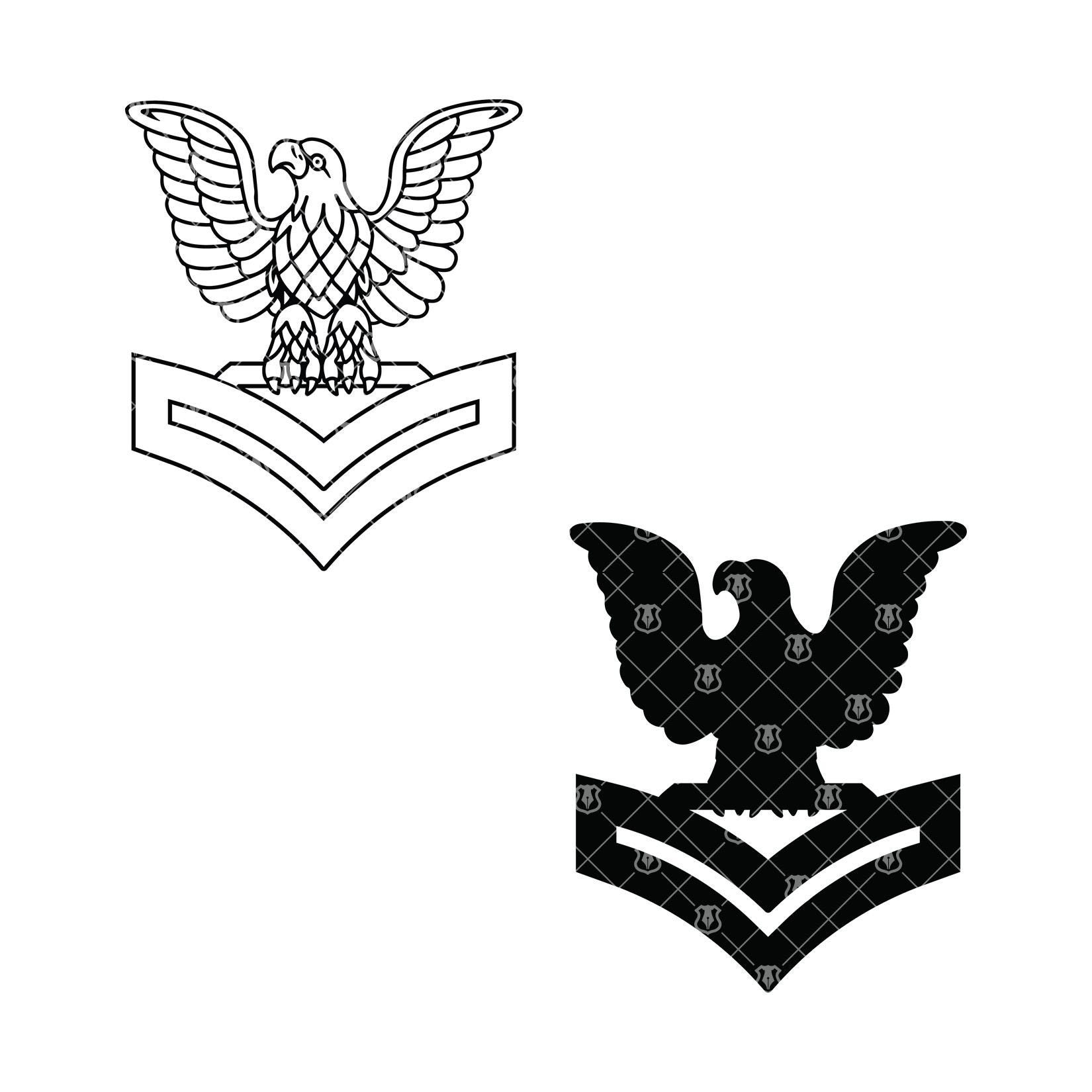Navy Petty Officer Rank Insignia SVG Bundle: E4, E5, E6 Vector Files - Etsy