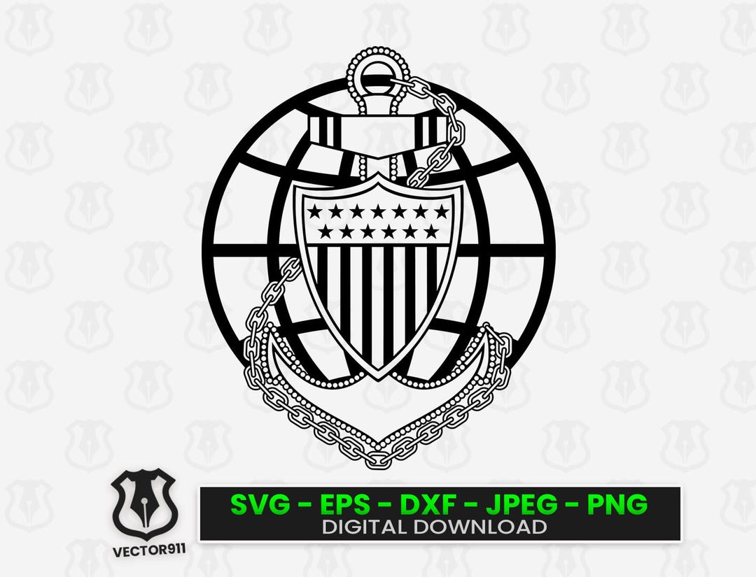 Coast Guard EMC Anchor SVG: CNC Laser Vinyl Cut Files - Etsy