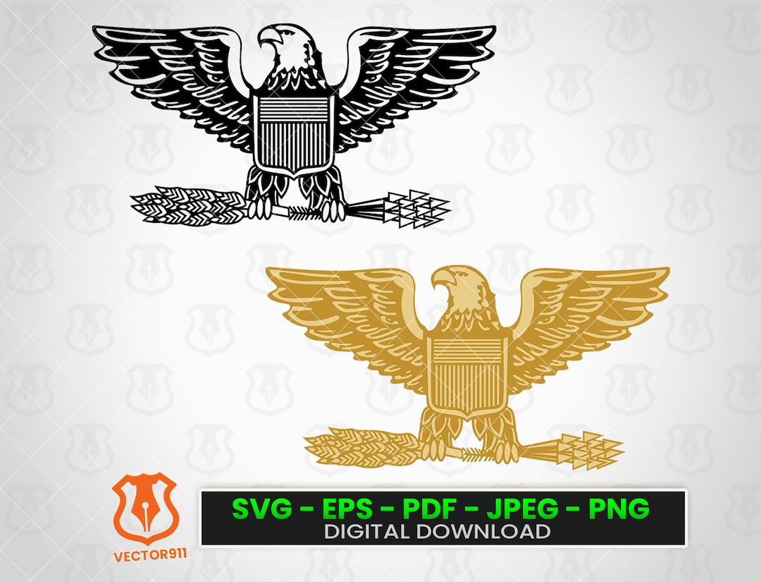 Colonel Eagle Insignia Layered SVG: Military Rank Vector (digital ...