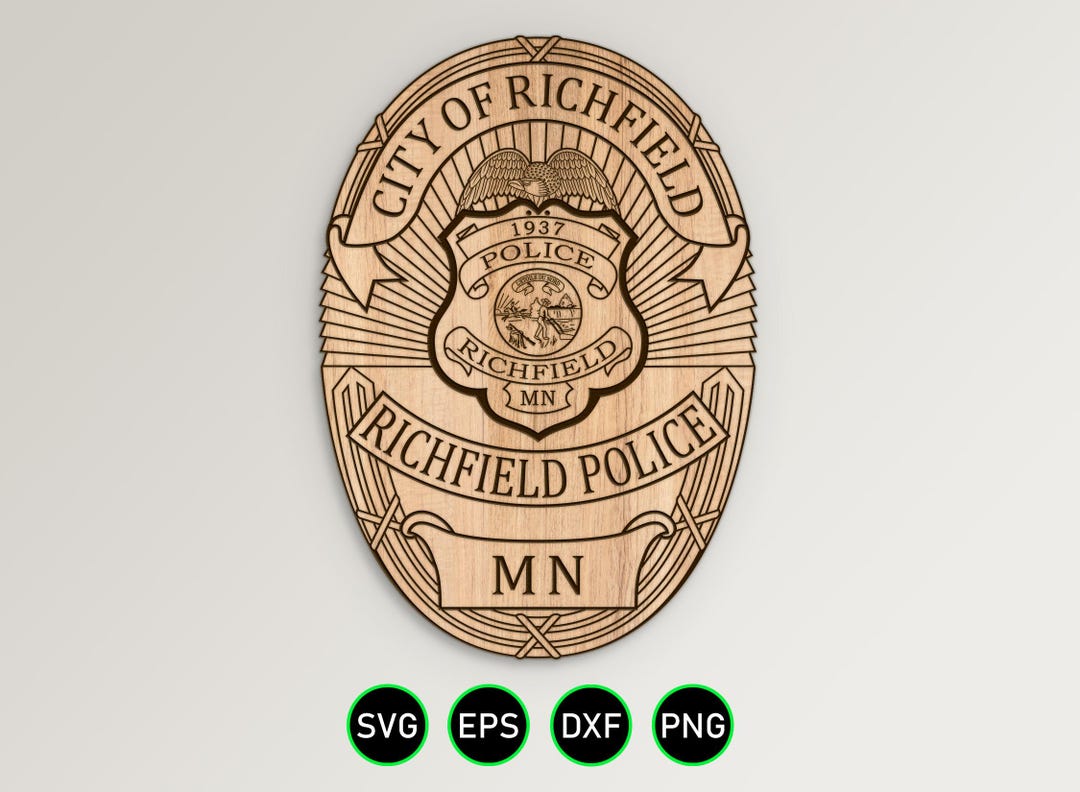 Richfield Minnesota Police Badge SVG Vector Images Digital Clipart ...