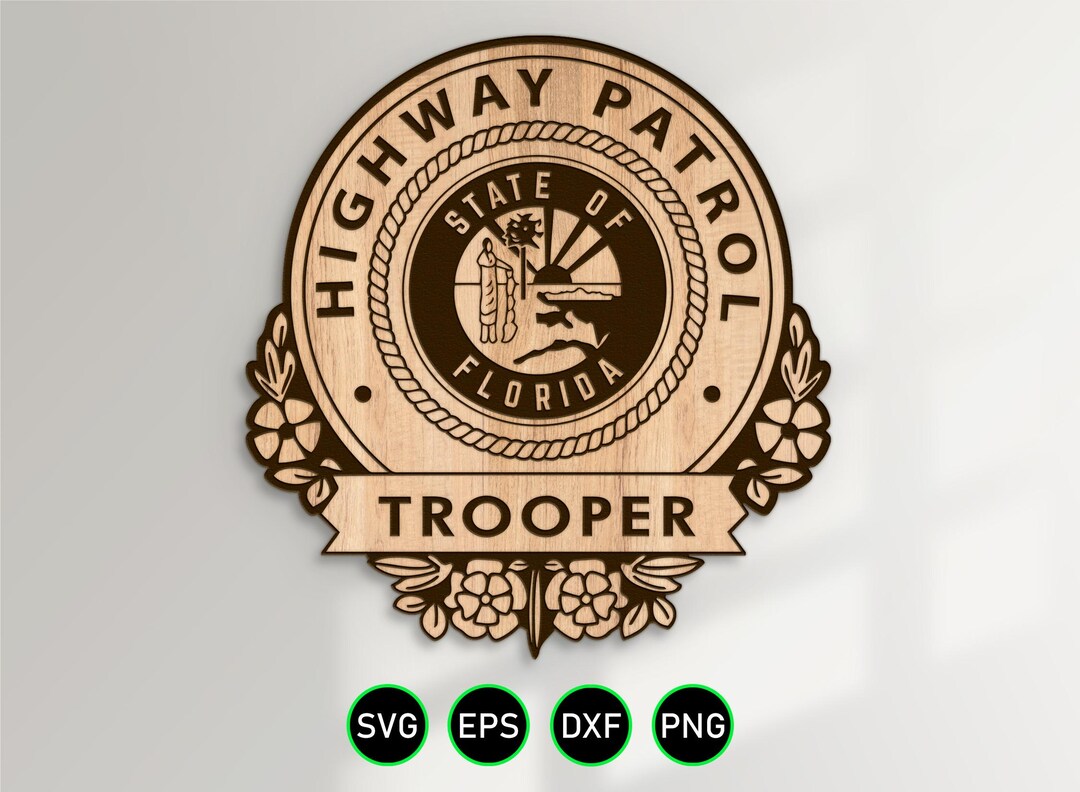 Florida Highway Patrol State Police Trooper Emblem SVG Vector Files ...