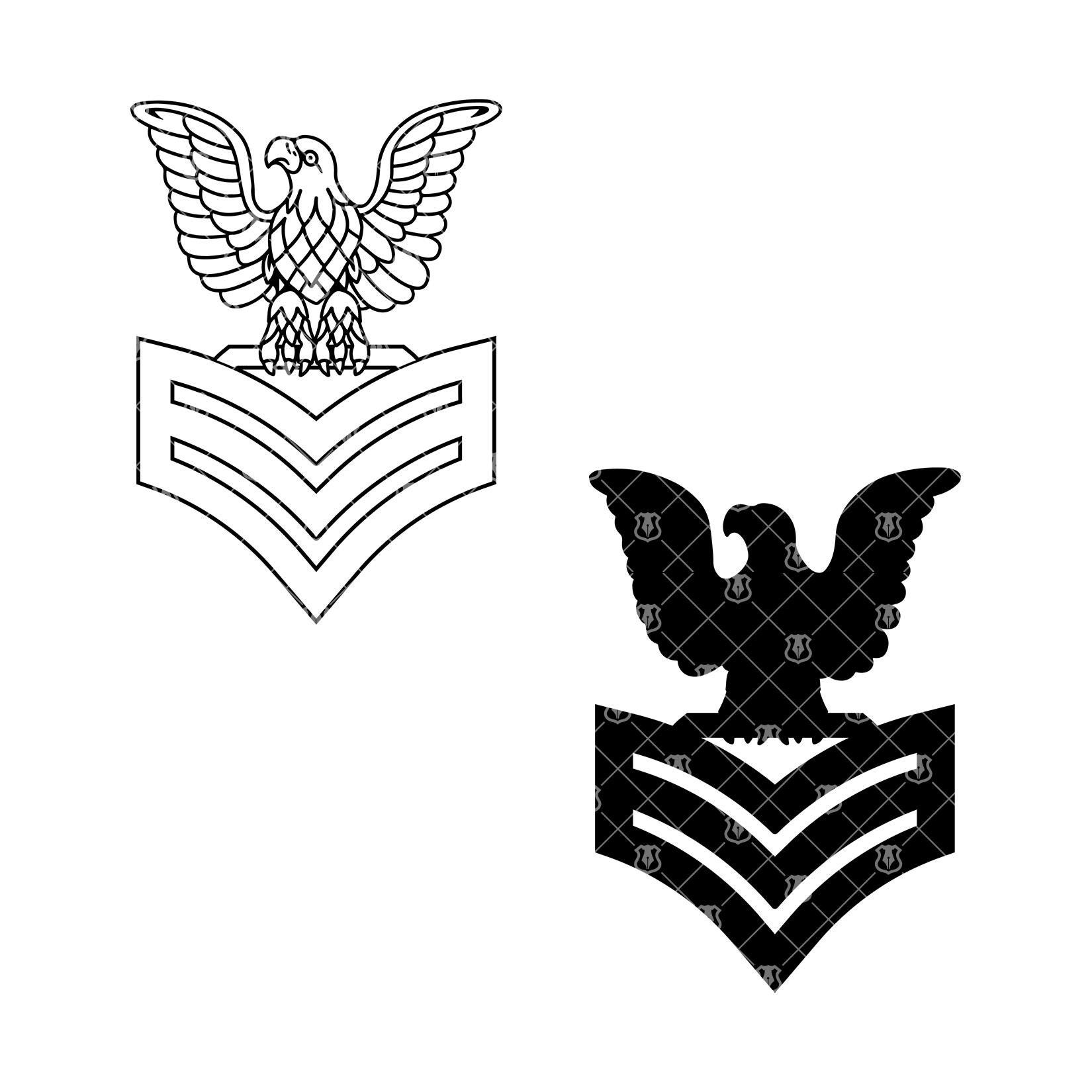 Navy Petty Officer Rank Insignia SVG Bundle: E4, E5, E6 Vector Files - Etsy