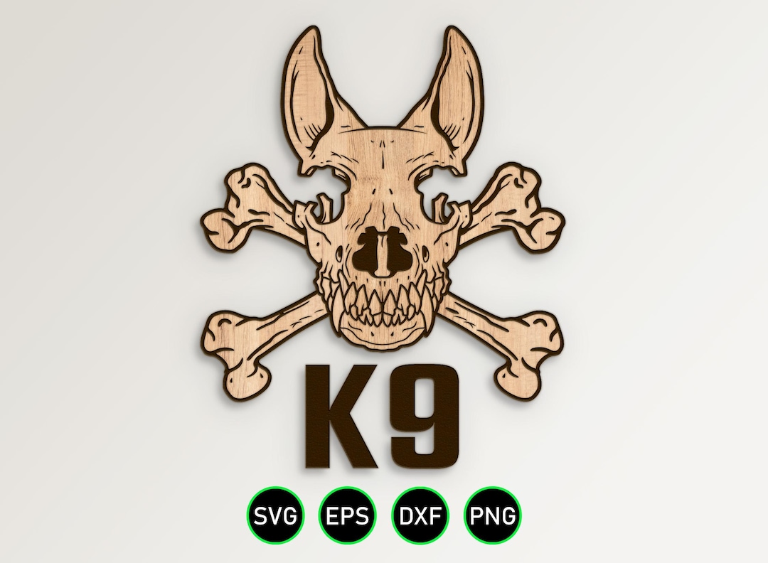 Police K9 Skull & Bones Emblem: CNC Laser Vinyl Cut Files - Etsy