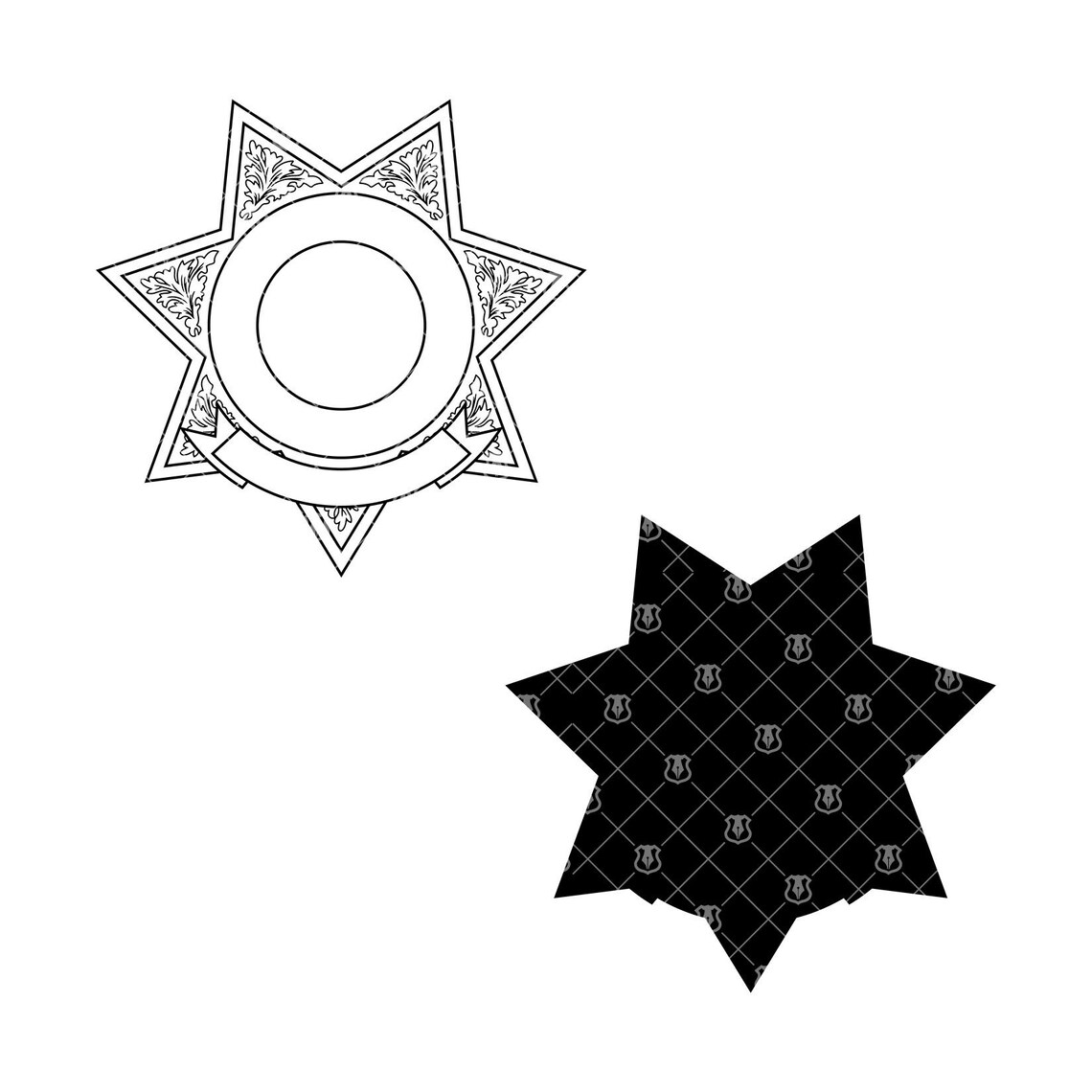 Blank 7 Point Sheriff Star Badge V6 SVG Vector Clipart, Digital ...