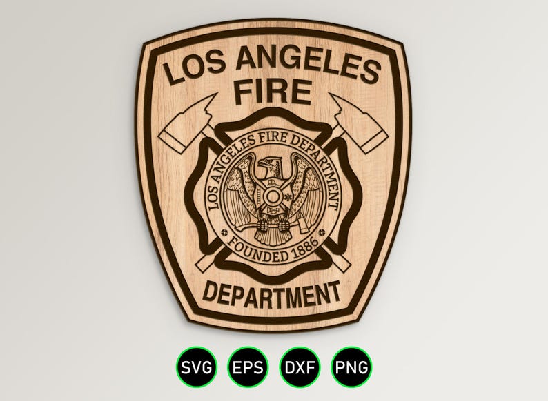 Los Angeles California LAFD Fire Department Patch SVG Vector Clipart ...
