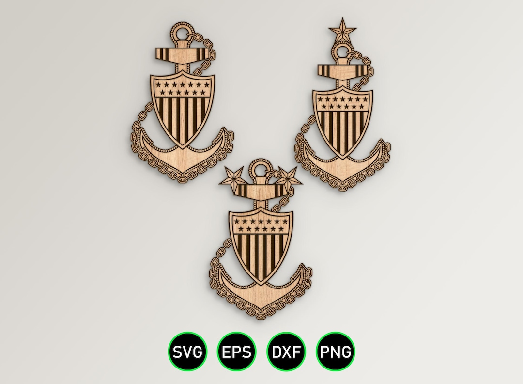 Coast Guard Chief Anchor SVG Bundle: Rank Insignia Clipart (E7-E9) - Etsy
