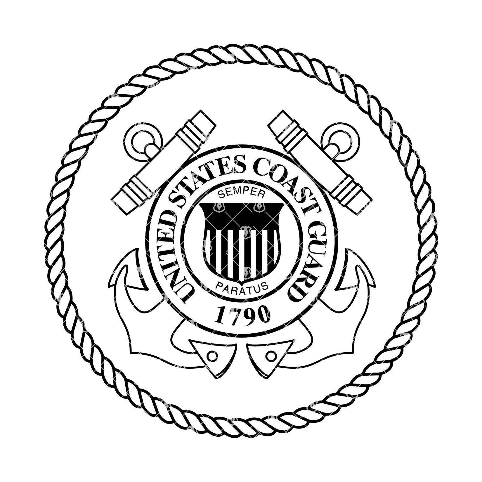 Coast Guard Seal SVG, USCG Emblem Vector Clipart, Digital Download Cnc ...