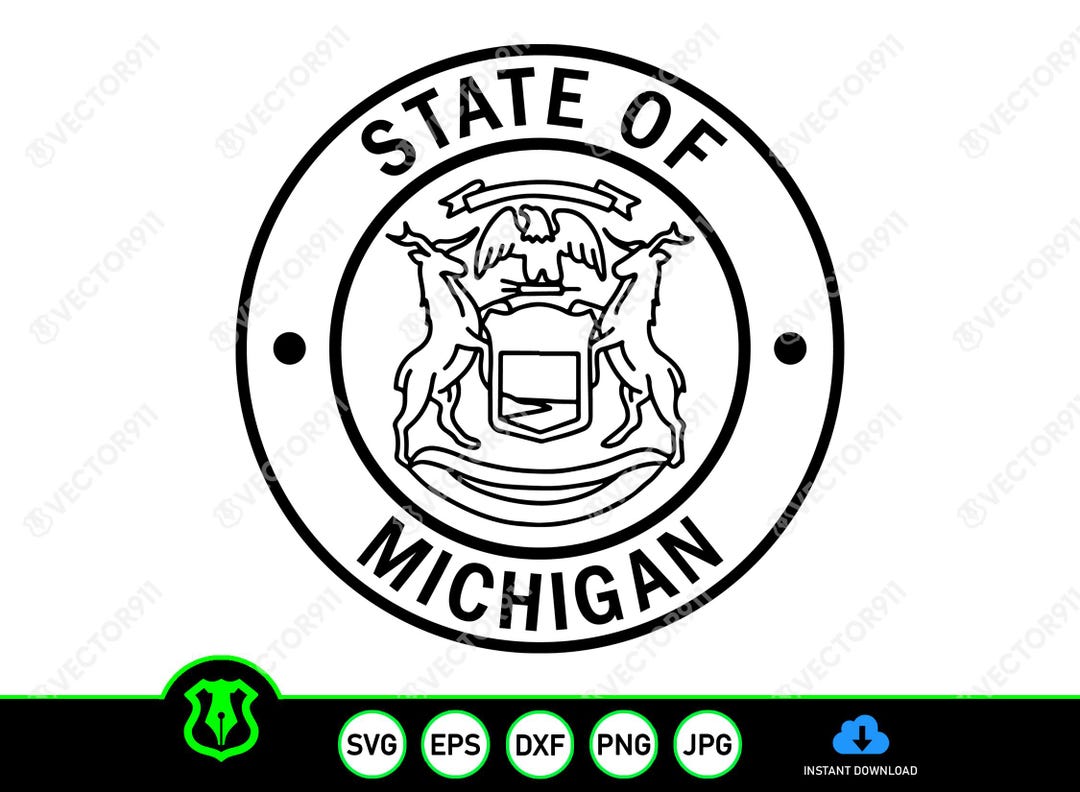 Michigan State Seal SVG, Vector Clipart, Print/cut Files - Etsy