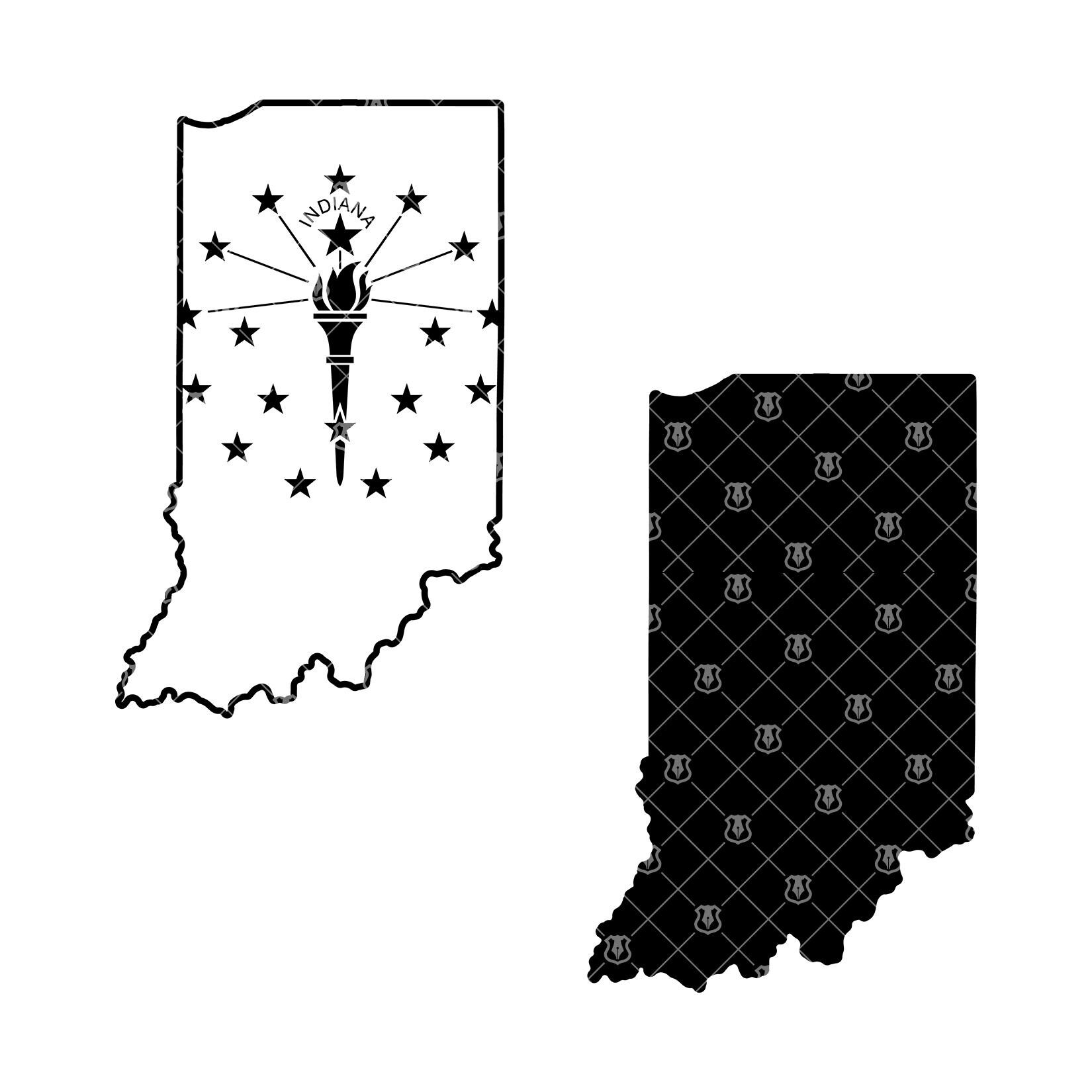 Indiana State Flag Outline SVG: CNC Laser Cut Files - Etsy