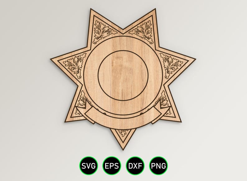 Blank 7 Point Sheriff Star Badge V6 SVG Vector Clipart, Digital ...