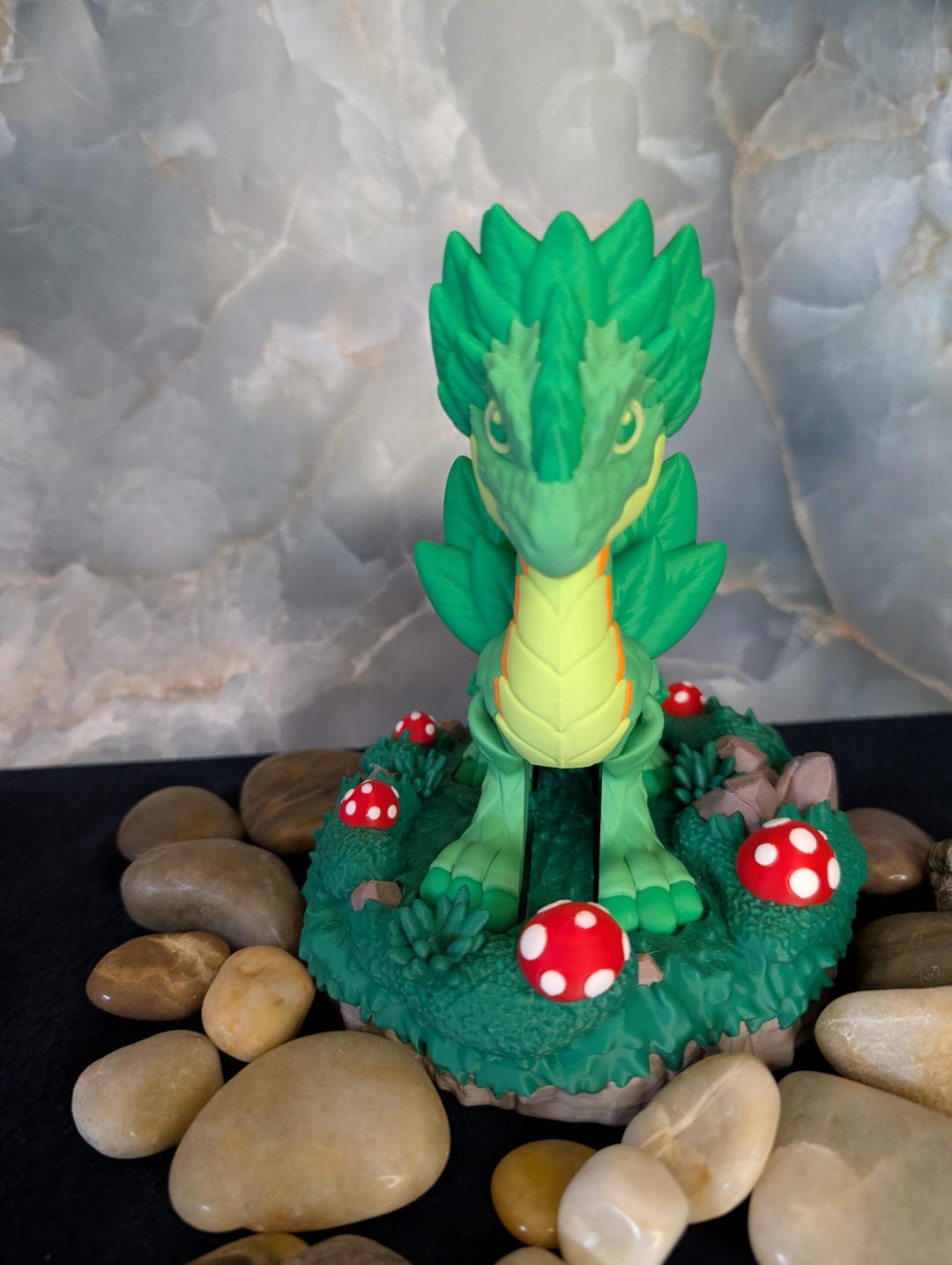 3D Printed Articulated Dragon, Nature-inspired Plant Decor, Unique Home ...