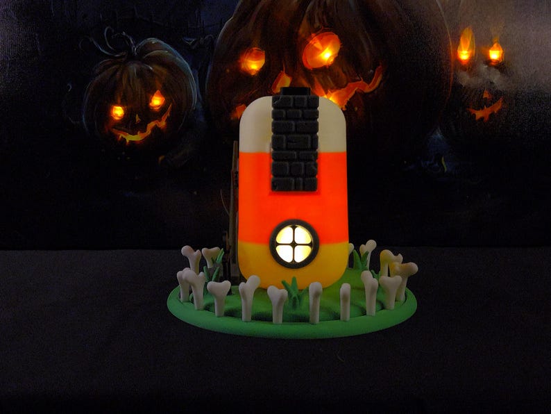 3D Printed Candy Corn Lighted Halloween Decoration | LED Tea Light ...
