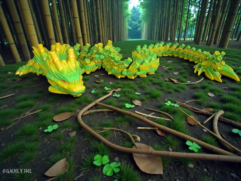 3D Printed Articulated Dragon | Bamboo Design Flexi Toy - Etsy