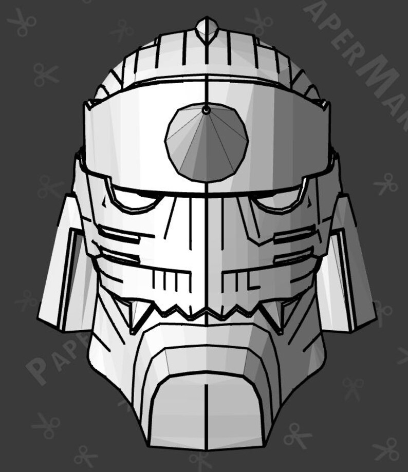 Papercraft Alphonse Elric Helmet Life Size (DIY, Papercraft, 3D ...