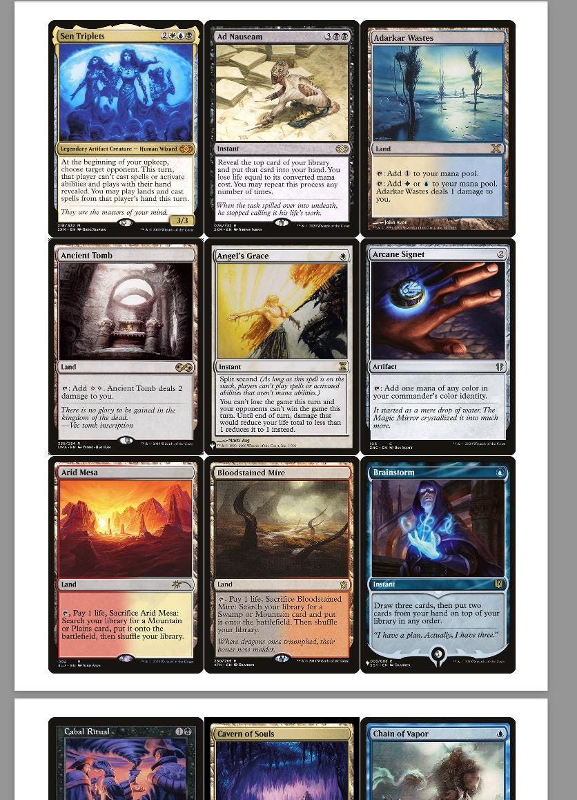 Power 9.3 Deck, Sen Triplets, PRINTABLE Proxy PDF MTG Deck Commander ...