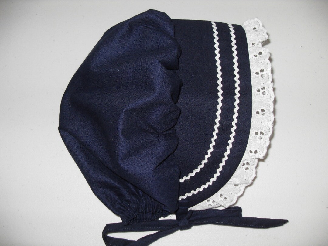 Navy Blue Bonnet, Eyelet Lace Sunhat, Baby to Toddler - Etsy