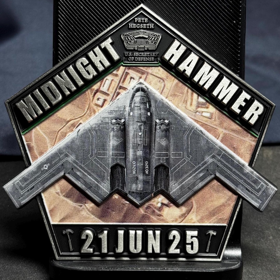 Operation Midnight Hammer Challenge Coin Honoring Pete Hegseth B-52 ...