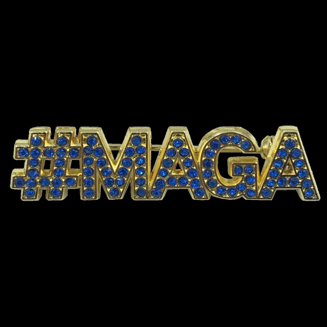 MAGA Blue Crystal Make America Great Again Pin TRUMP - Etsy