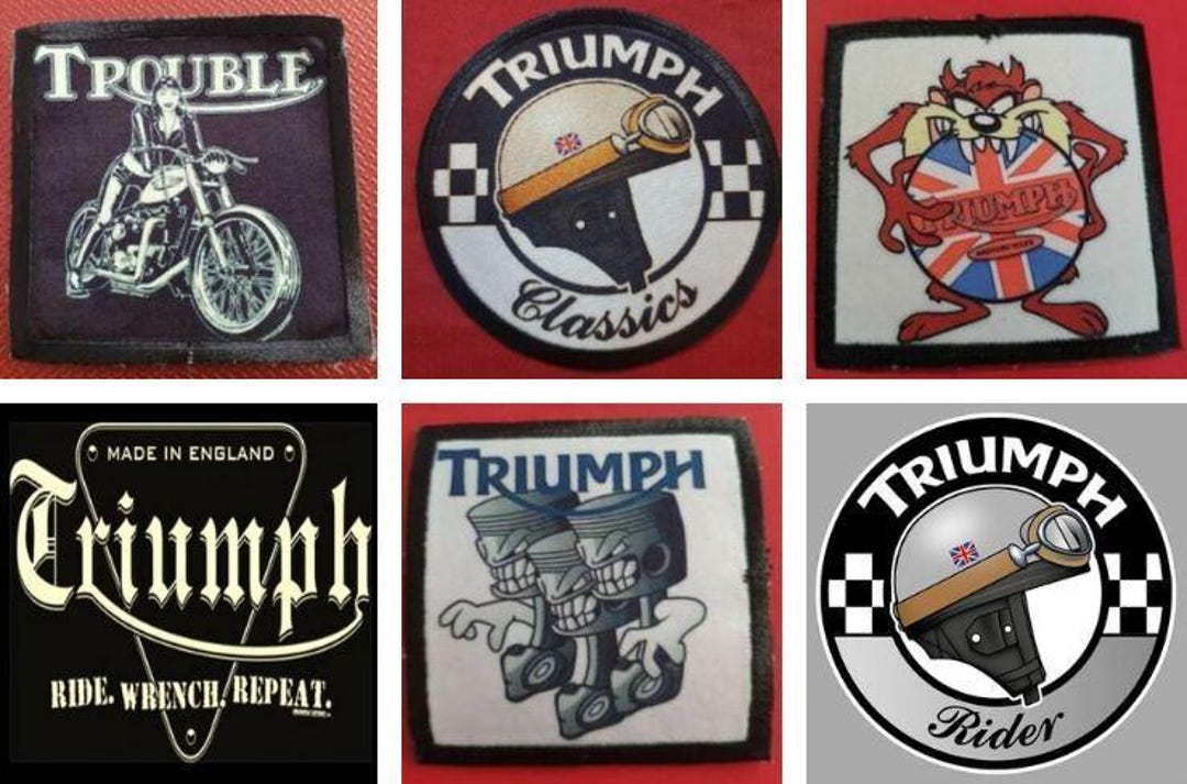 Triumph Classics Rider Taz Devil Helmet Racing Round Sew / Iron on ...