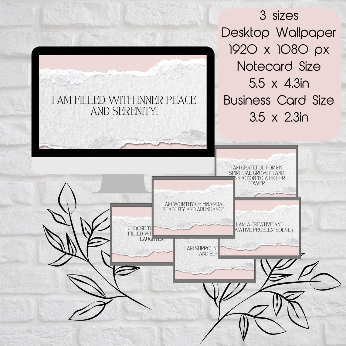 50 Positive Daily Affirmation Cards, Printable Affirmations ...