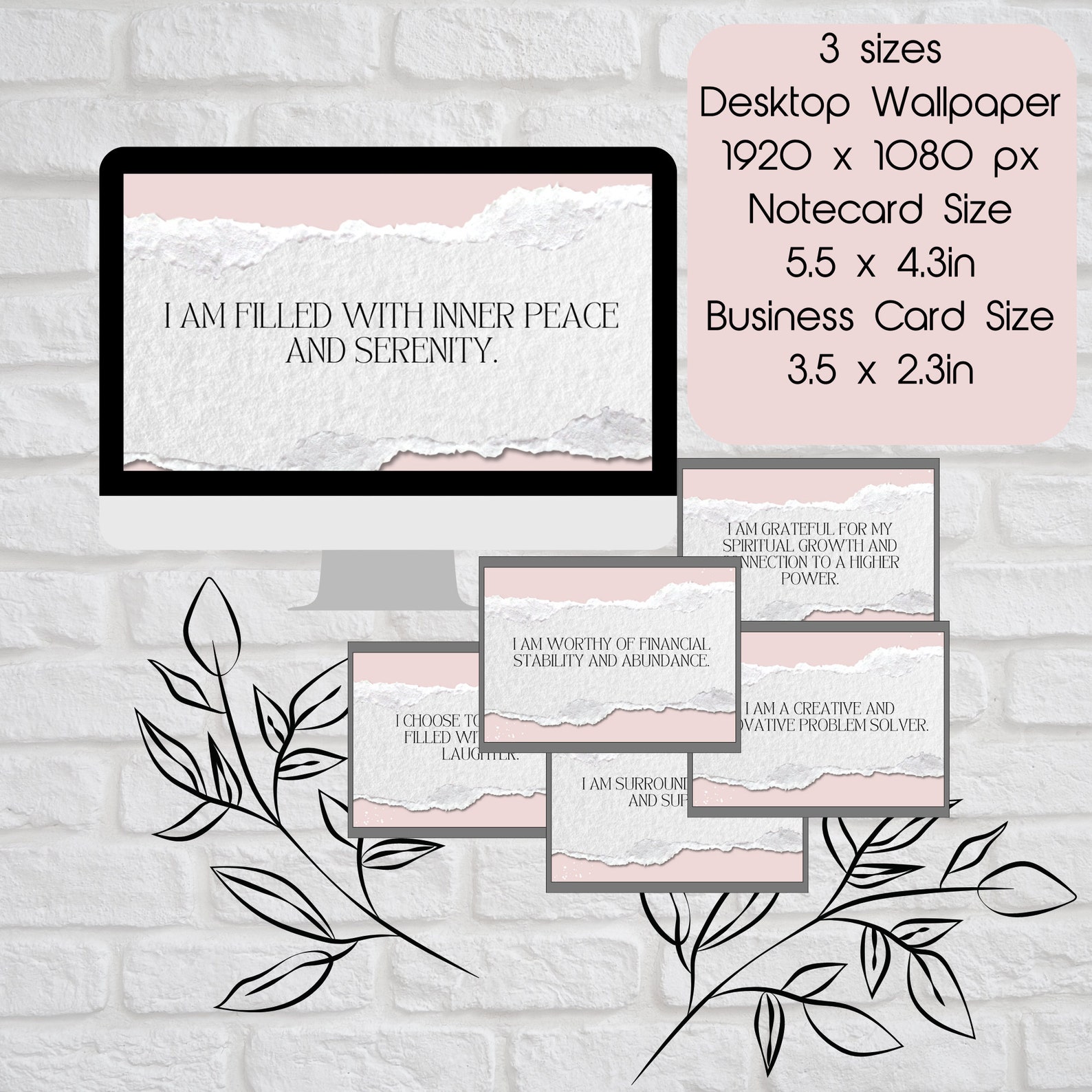 50 Positive Daily Affirmation Cards, Printable Affirmations ...