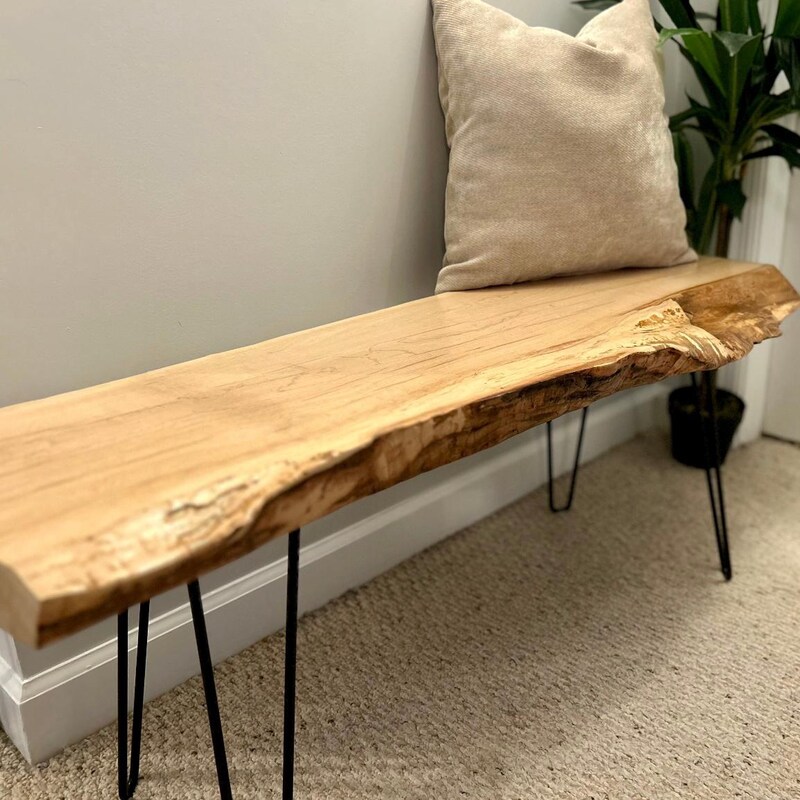 Live Edge Bench - Etsy