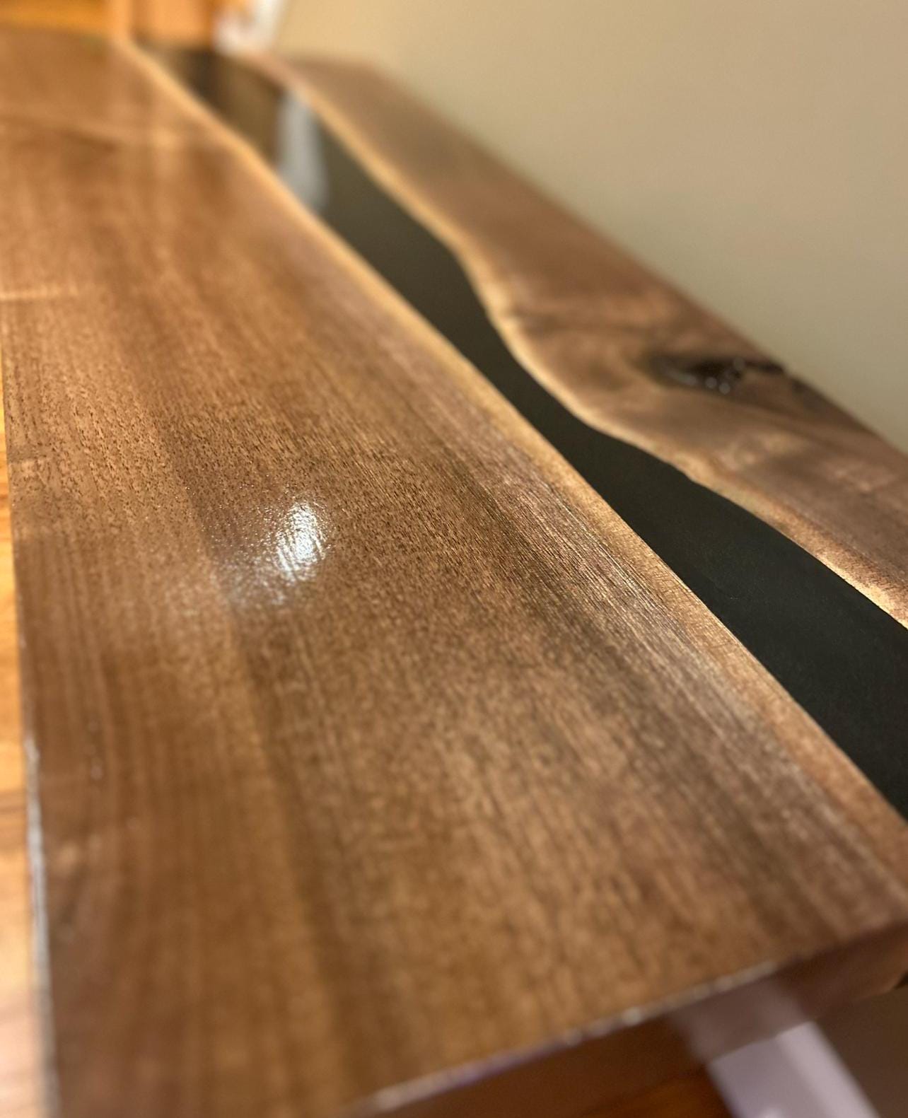 Black Walnut Epoxy River Bench - Etsy