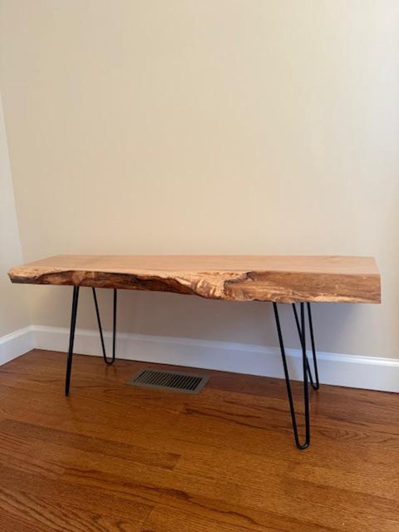 Maple Live Edge Bench - Etsy