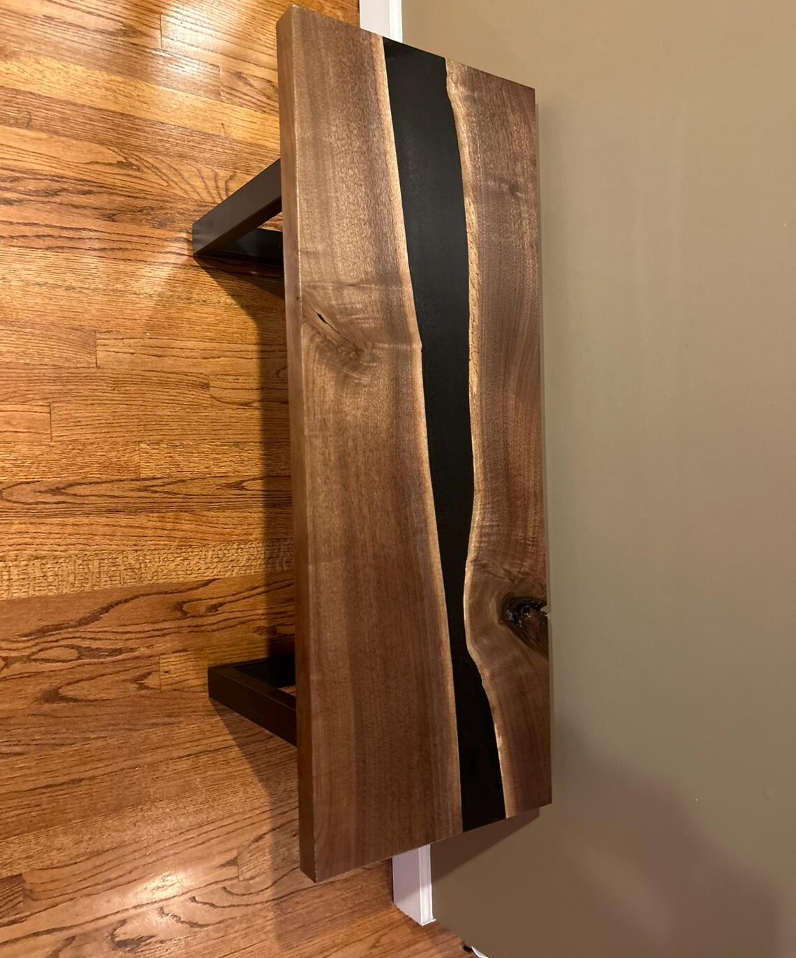 Black Walnut Epoxy River Bench - Etsy