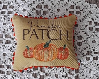 Embroidered Pumpkin Pillow - Etsy