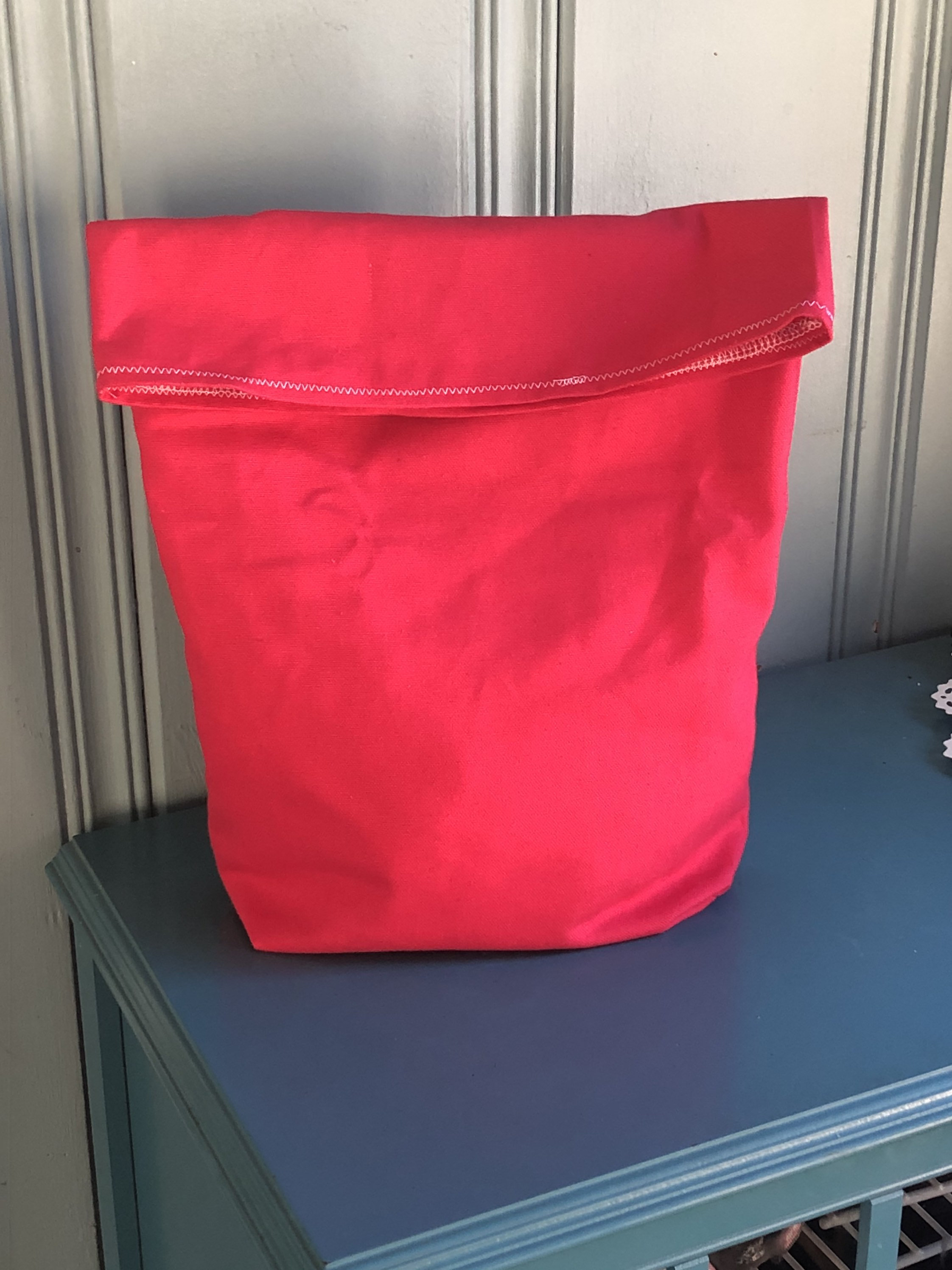 Decorative Storage or to Go Bag With A Vintage Embroidered Front Pocket ...