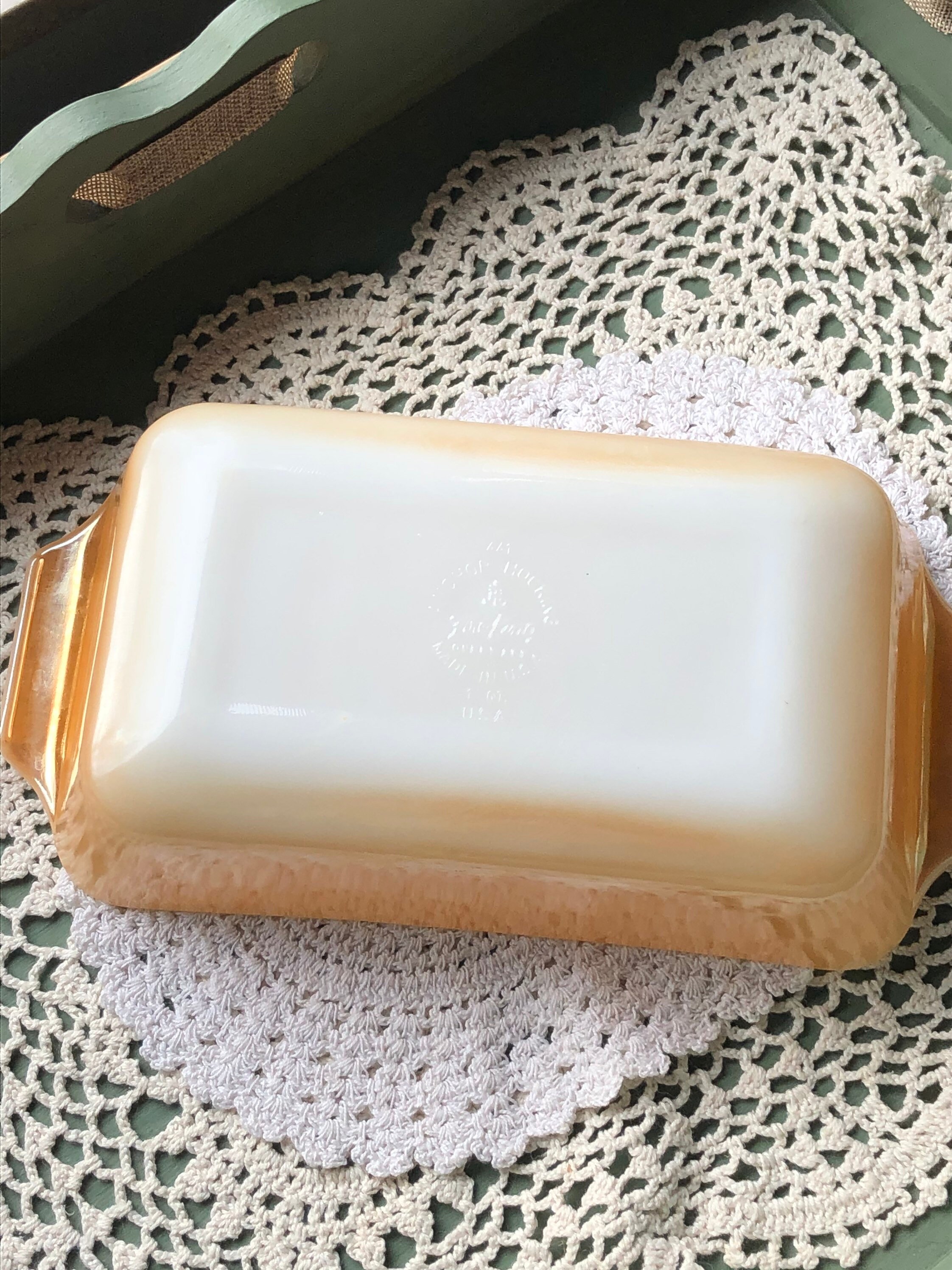 Fire King Bread Pan Peach Luster - Etsy