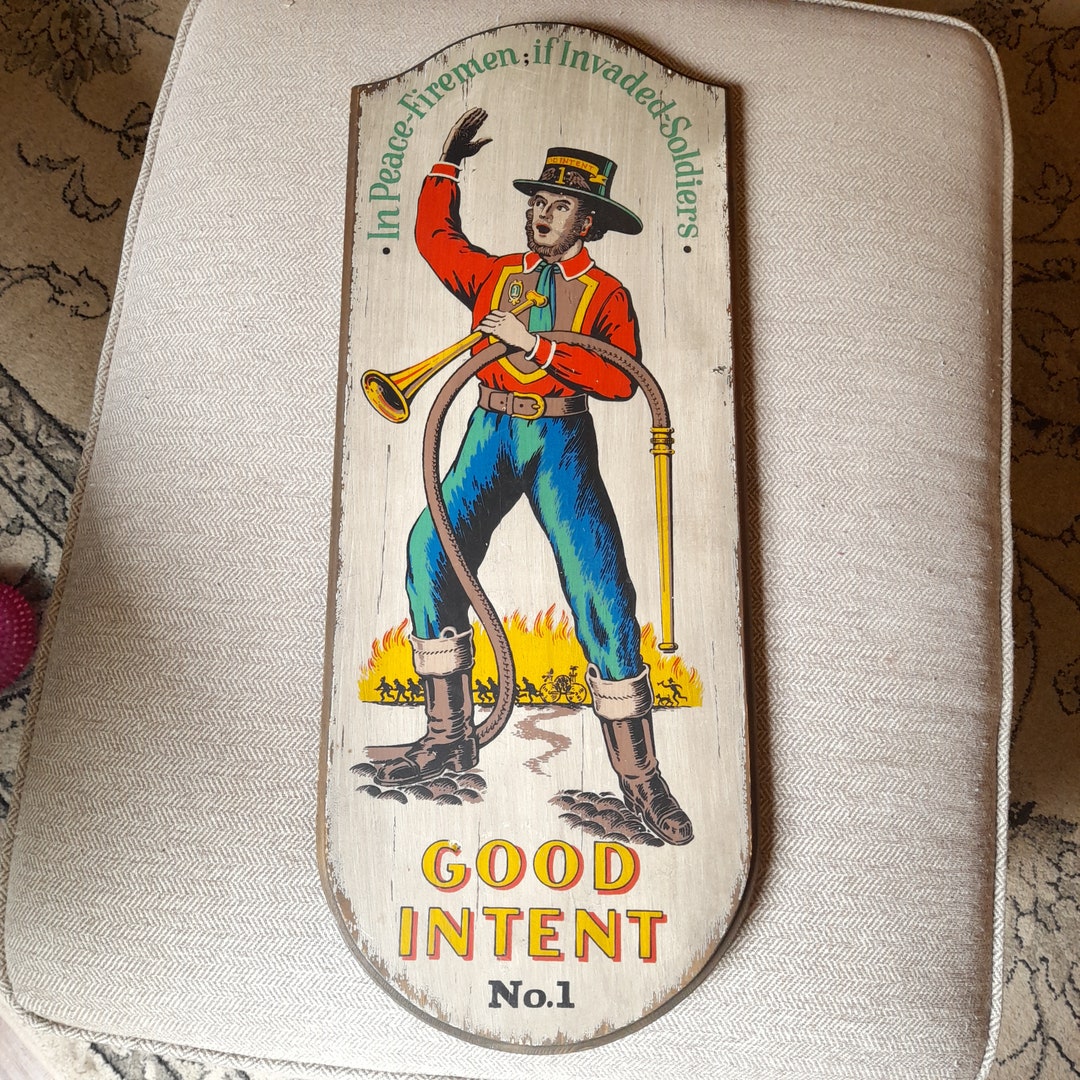 Vintage Wooden Fireman Sign Yorkraft Inc. Pennsylvania Dutch - Etsy