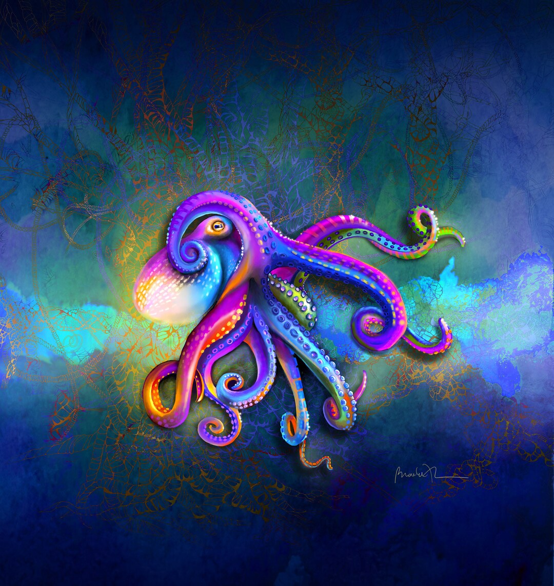 The Psychedelic Giant Octopus - Etsy