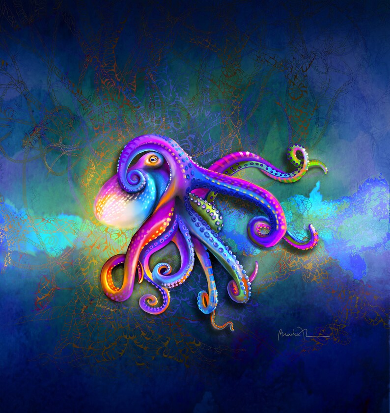 The Psychedelic Giant Octopus - Etsy