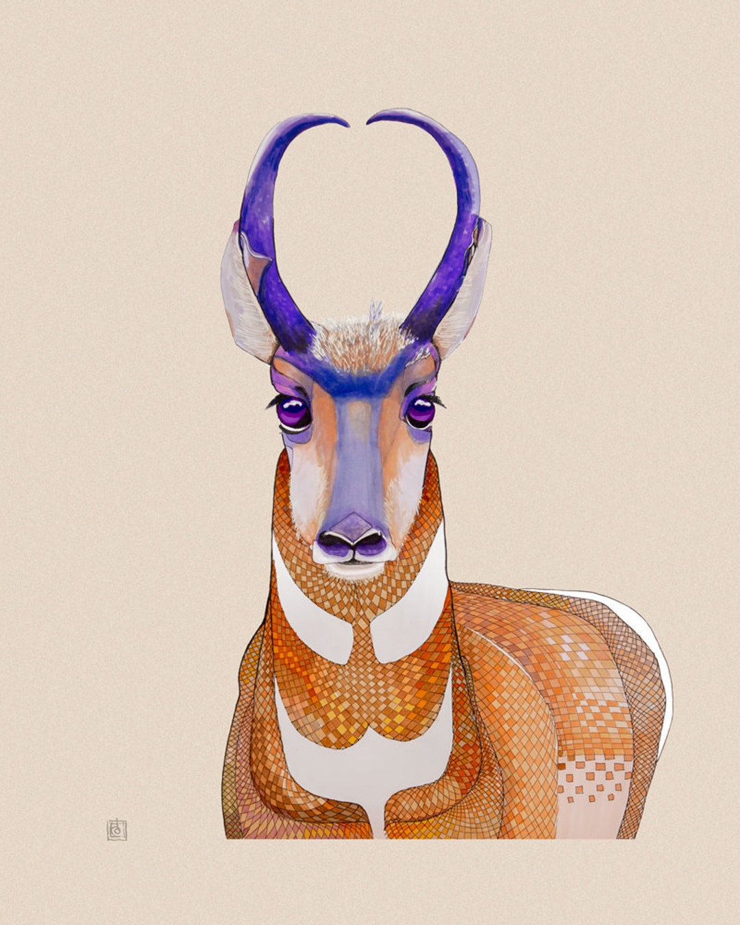 Pronghorn Antelope Purple Eyes - Etsy