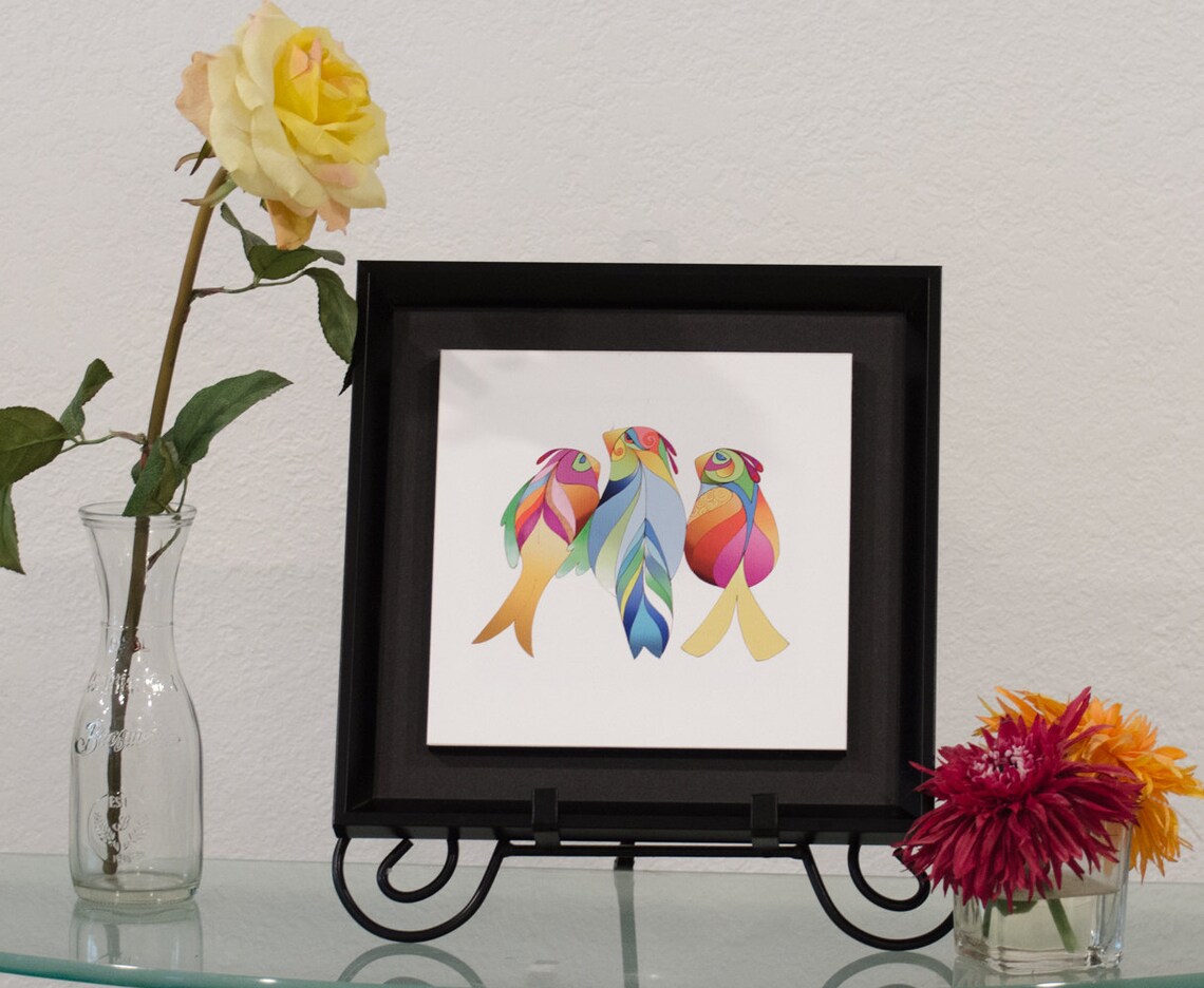 Three Birds Print - Etsy