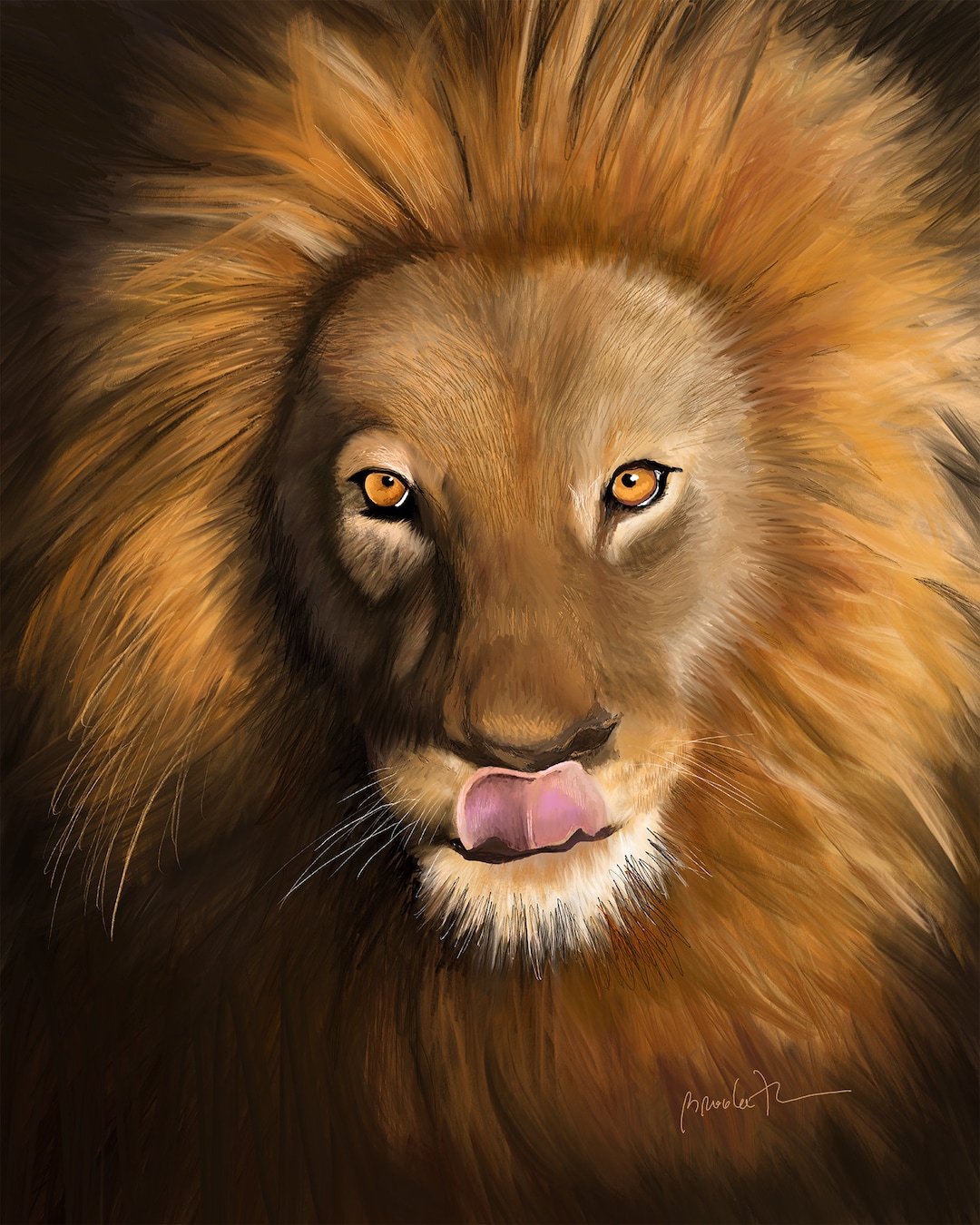 Portrait of a Lion's Face Close up and Personal - Etsy