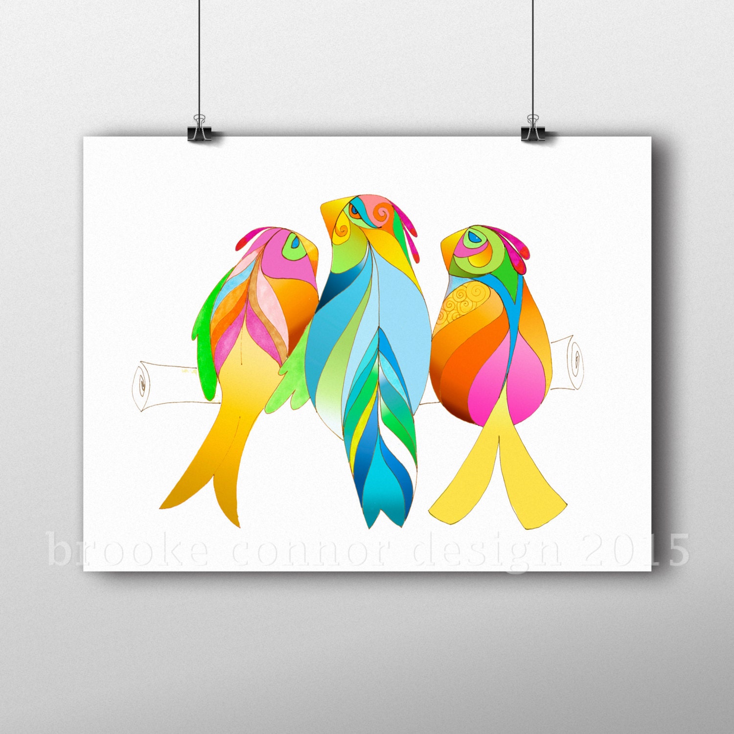 Three Birds Print - Etsy